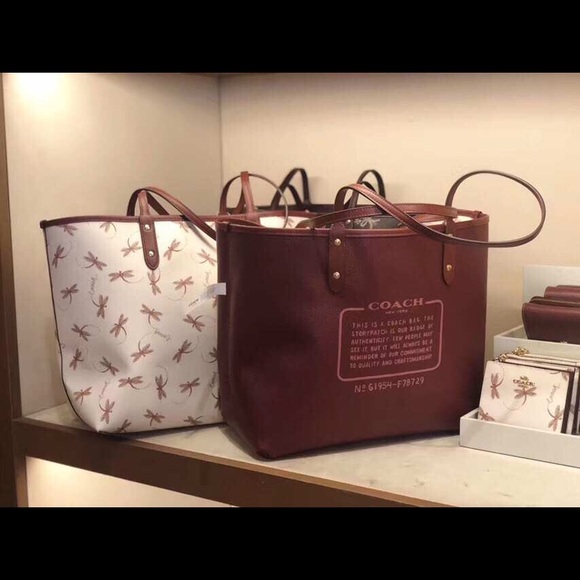 Coach | Bags | Coach Reversible City Tote With Dragonfly Print | Poshmark